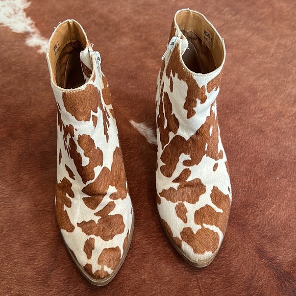 Shoes | Cow Print Booties | Poshmark
